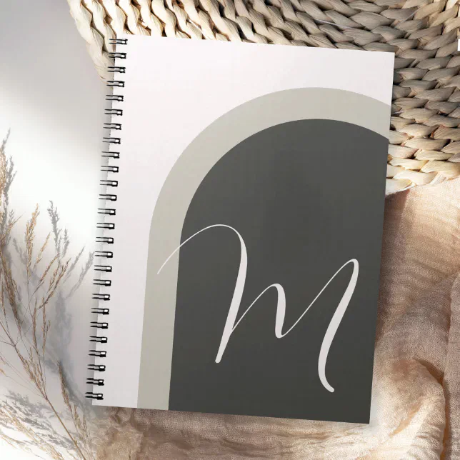 Simple Modern Arch with Monogram Initial Notebook | Zazzle