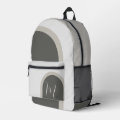 Simple Modern Arch with Monogram Initial Printed Backpack | Zazzle