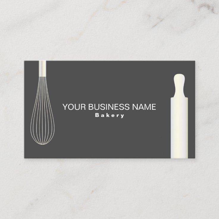 Simple Modern Bakery | Pastry Chef Baking Business Card | Zazzle