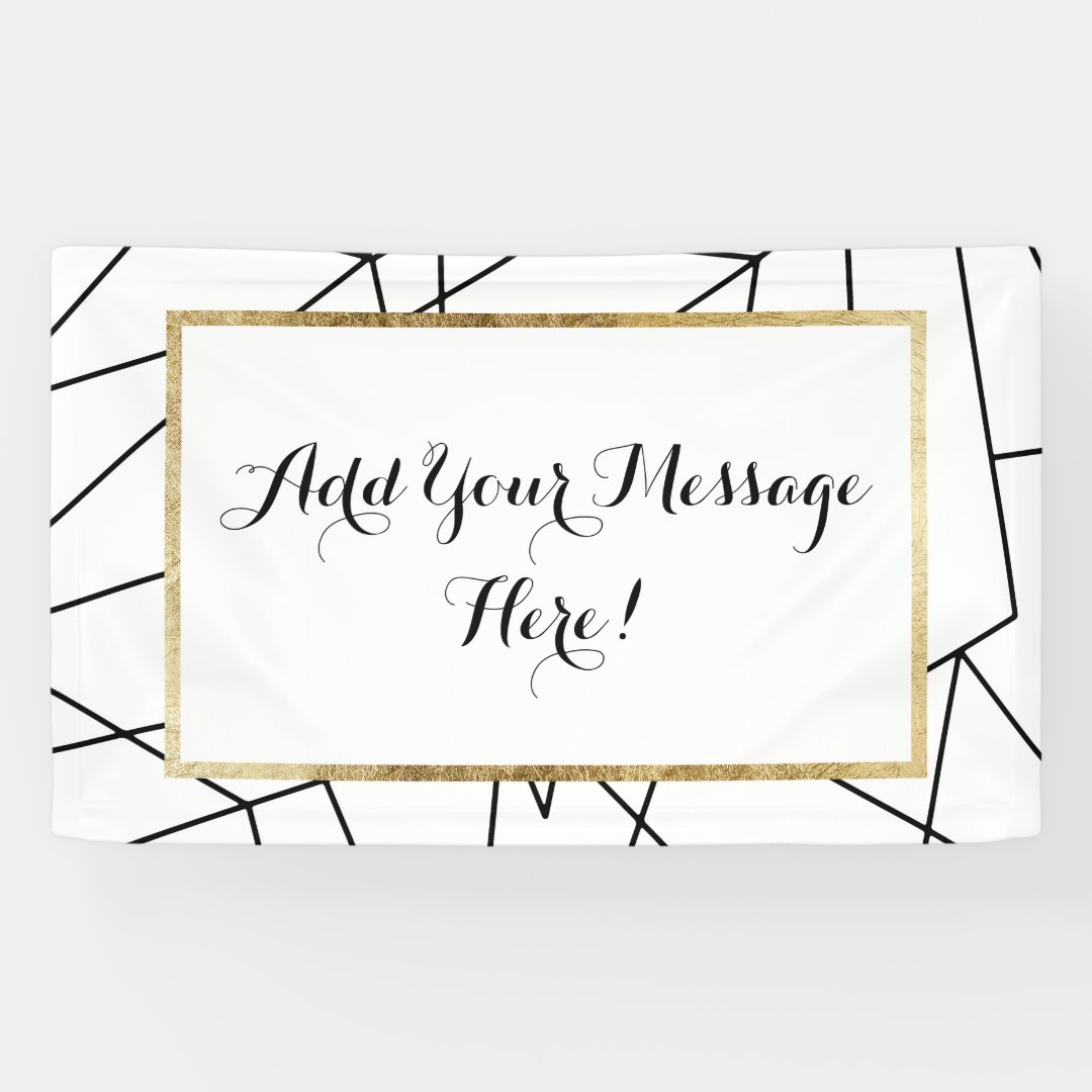 Simple Modern Black and White Geometric Pattern Banner | Zazzle