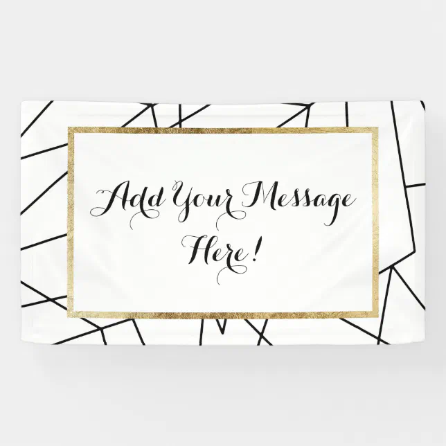 Simple Modern Black and White Geometric Pattern Banner | Zazzle