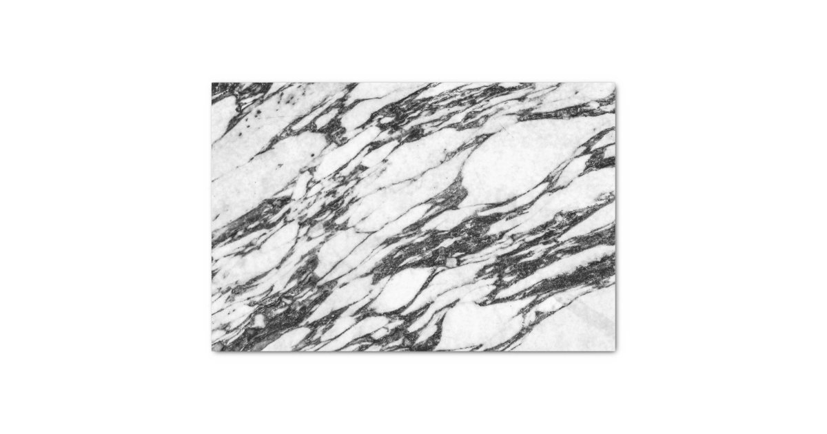 Simple Modern Black and White Marble Stone Tissue Paper | Zazzle