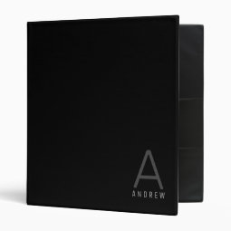 Simple Modern Black Binder Name Professional Look | Zazzle