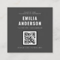 Simple Modern Black Graduation Photo QR Code Info Calling Card | Zazzle
