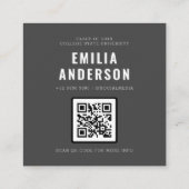 Simple Modern Black Graduation Photo QR Code Info Calling Card | Zazzle