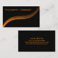 Simple Modern Black, Orange Swoosh - Business Card | Zazzle