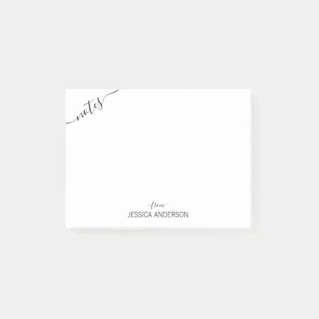 Simple Modern Black Script Notes From Calligraphy | Zazzle