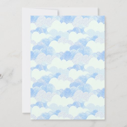 Simple Modern Blue Sky Clouds Baby Shower Invitation | Zazzle