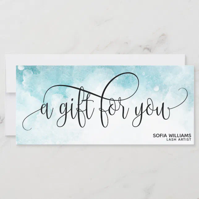Simple Modern Blue watercolor sky Gift Card | Zazzle