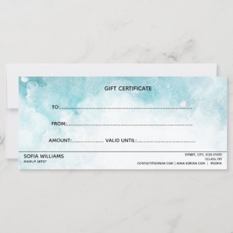Simple Modern Blue watercolor sky Gift Card | Zazzle