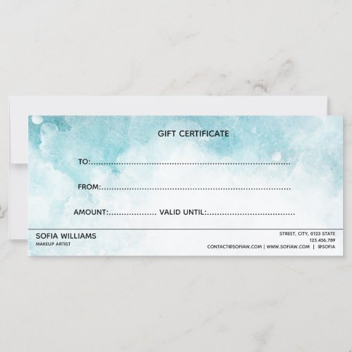 Simple Modern Blue watercolor sky Gift Card | Zazzle