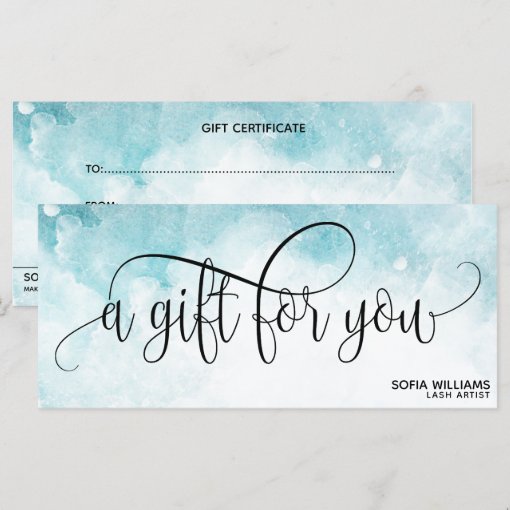Simple Modern Blue watercolor sky Gift Card | Zazzle