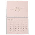 Simple modern blush pink gold script month custom calendar | Zazzle