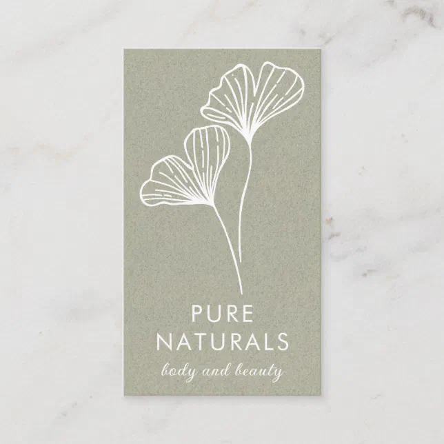 Simple Modern Botanical Leaf Green Modern Natural Business Card | Zazzle