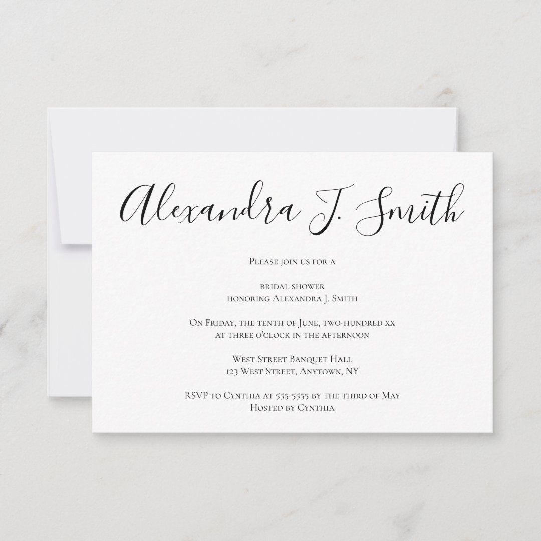 Simple modern bridal shower invitations | Zazzle