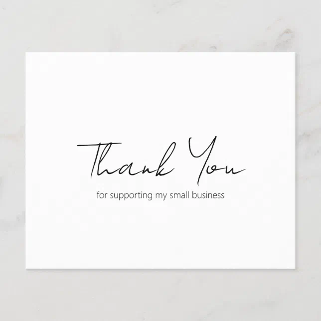 Simple Modern Budget Business Thank You Card | Zazzle