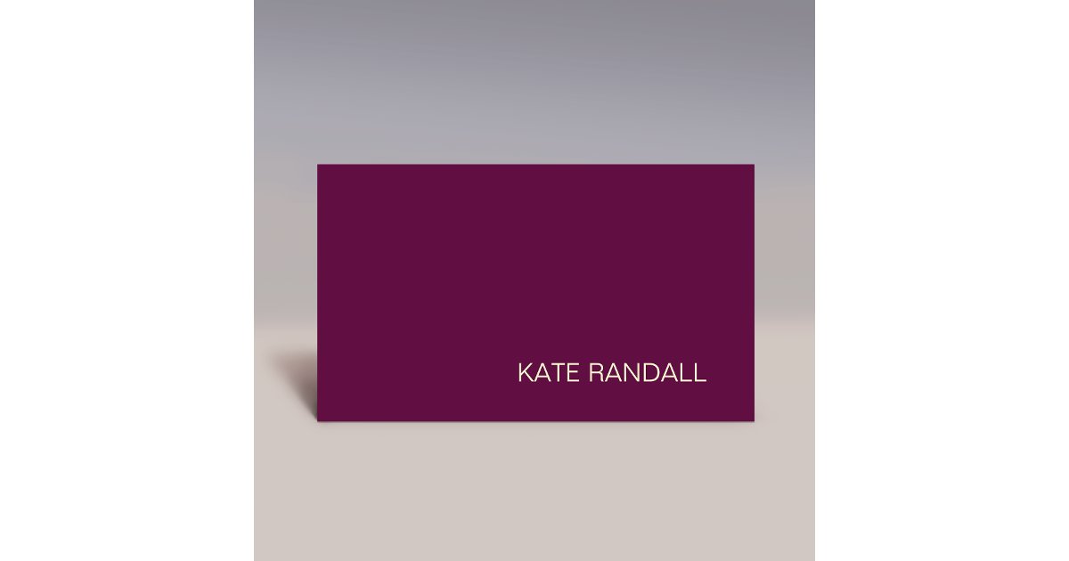 Simple Modern Burgundy Maroon Professional Business Card | Zazzle