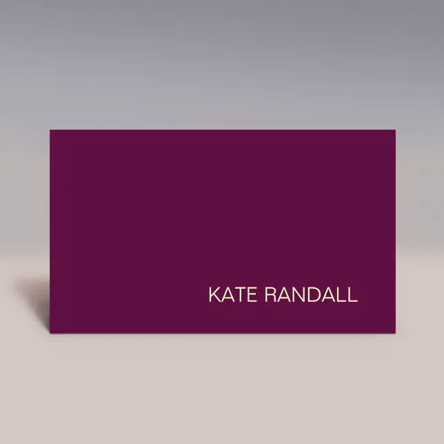 Simple Modern Burgundy Maroon Professional Business Card | Zazzle