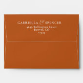 Simple Modern Burnt Orange Wedding Envelope | Zazzle