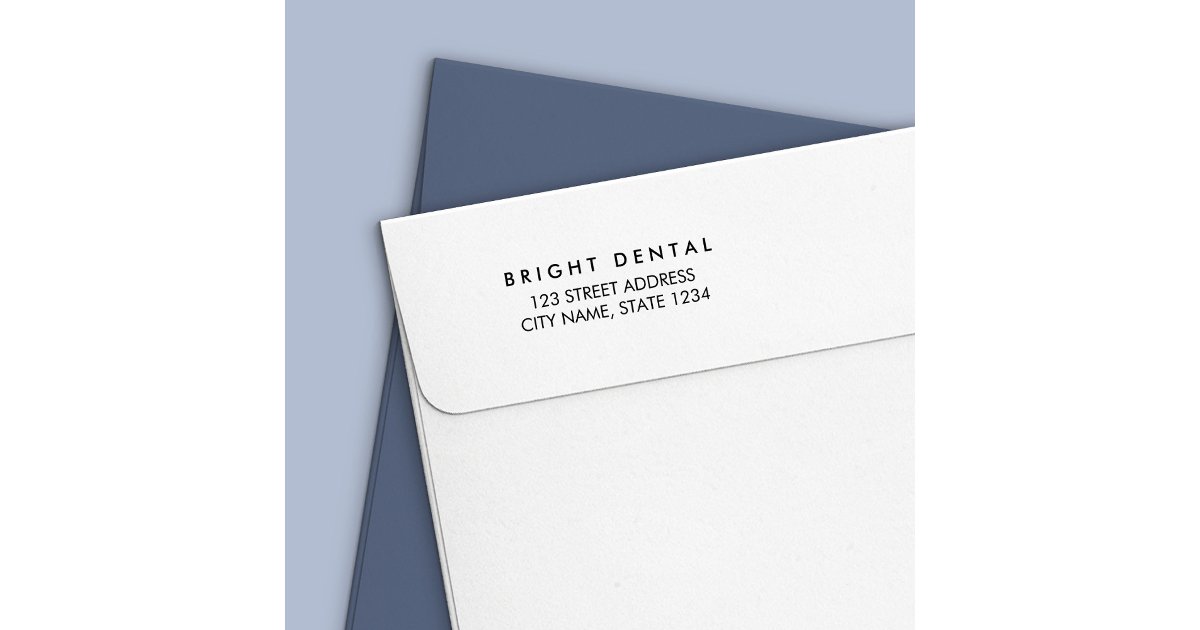 Simple Modern Business Address Self-inking Stamp | Zazzle