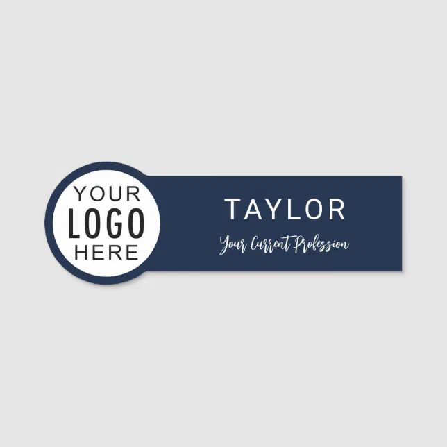 Simple Modern Business Logo Corporate Events Name Tag | Zazzle