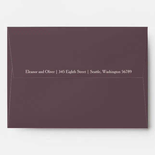 Simple Modern Cabernet Wine Wedding Return Address Envelope | Zazzle