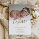 Simple Modern Calligraphy Baptism Photo Invitation | Zazzle