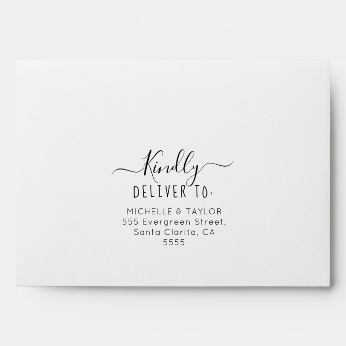 Simple Modern Calligraphy Kindly Deliver To Envelope | Zazzle.com