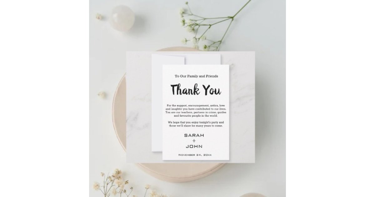 Simple Modern Calligraphy Thank You Card | Zazzle