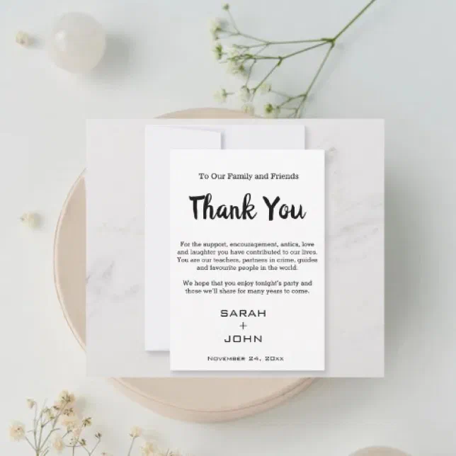 Simple Modern Calligraphy Thank You Card | Zazzle