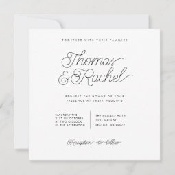Simple Modern Calligraphy Wedding Invitation | Zazzle