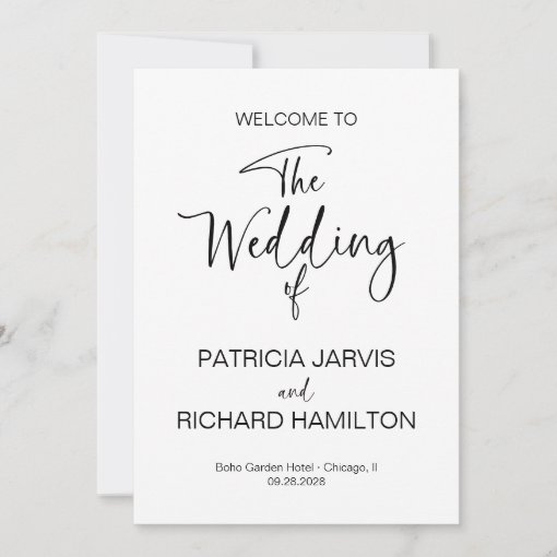 Simple Modern Calligraphy Wedding Program | Zazzle