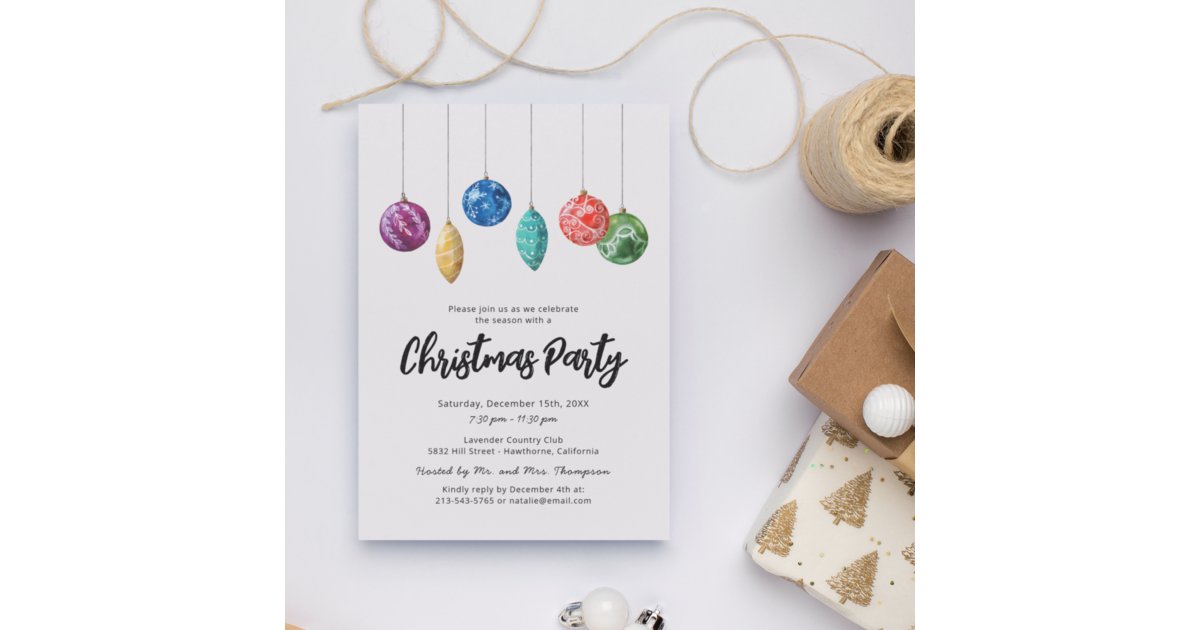 Simple Modern Christmas Party Invitation | Zazzle