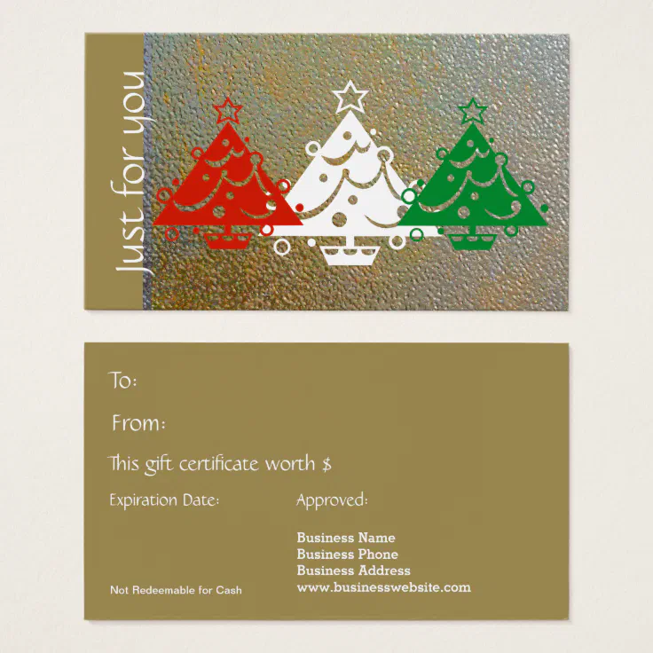 Simple Modern Christmas Red Green Gold Gift Card | Zazzle