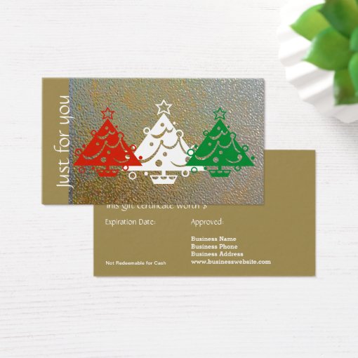 Simple Modern Christmas Red Green Gold Gift Card | Zazzle