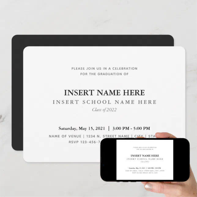 Simple Modern Classy Graduation Party Invitation | Zazzle