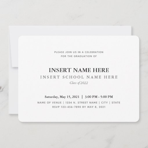 Simple Modern Classy Graduation Party Invitation | Zazzle