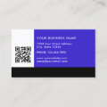 Simple Modern Color Block Blue, Black and White Business Card | Zazzle