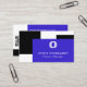 Simple Modern Color Block Blue, Black and White Business Card | Zazzle