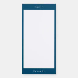 Simple Modern Color Names Custom Navy Blue Magnetic Notepad | Zazzle
