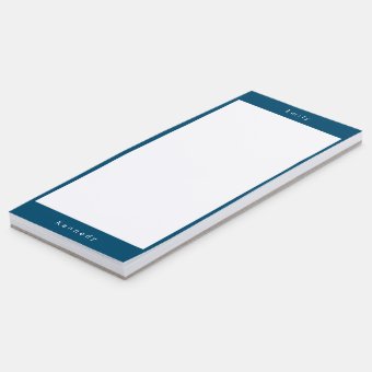 Simple Modern Color Names Custom Navy Blue Magnetic Notepad | Zazzle