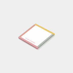 Simple Modern Colorful Border Name Post-it Notes | Zazzle