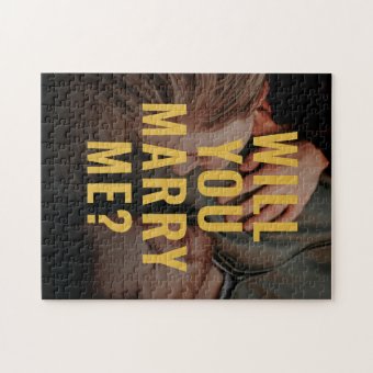 Simple Modern Couple Photo Will You Marry Me Jigsaw Puzzle | Zazzle