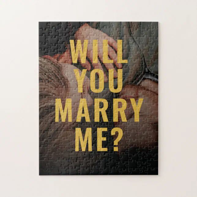 Simple Modern Couple Photo Will You Marry Me Jigsaw Puzzle | Zazzle