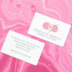 Simple Modern Crochet Handmade Crocheting Business Card | Zazzle