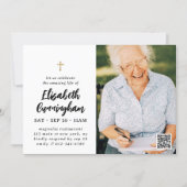 Simple Modern Cross Celebration Of Life Memorial Invitation | Zazzle