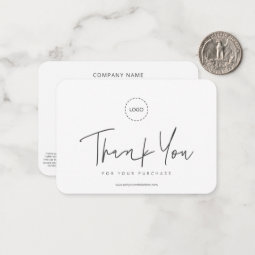 Simple Modern Custom Business Logo Coupon Promo Note Card | Zazzle