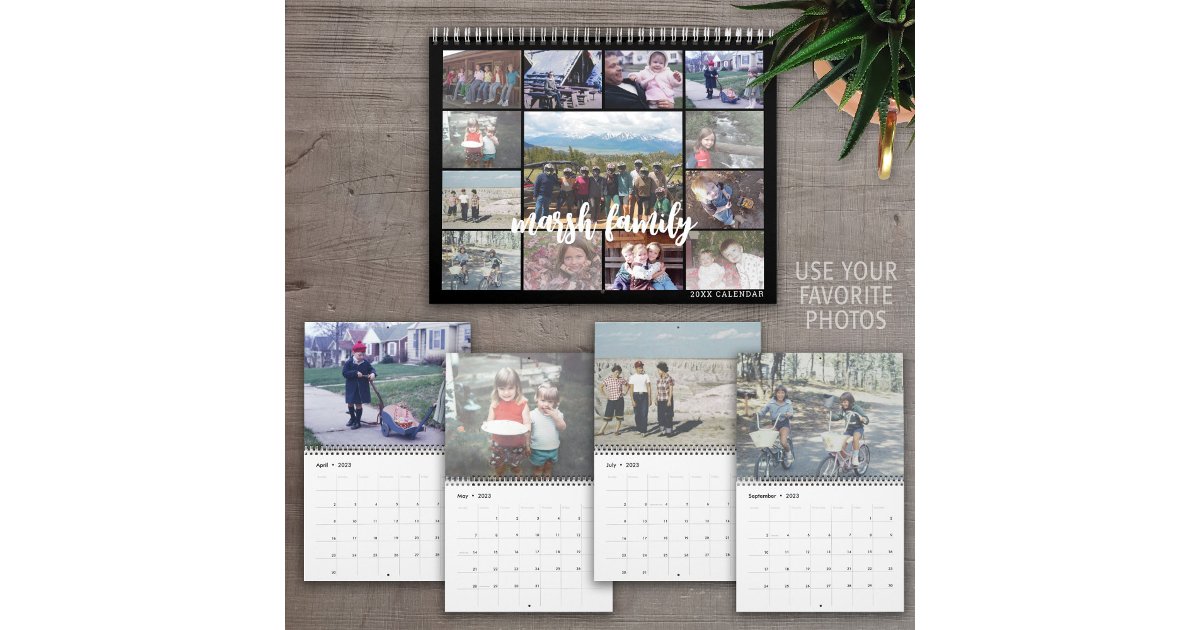 Simple Modern Custom Photo - 13 Pictures Calendar | Zazzle