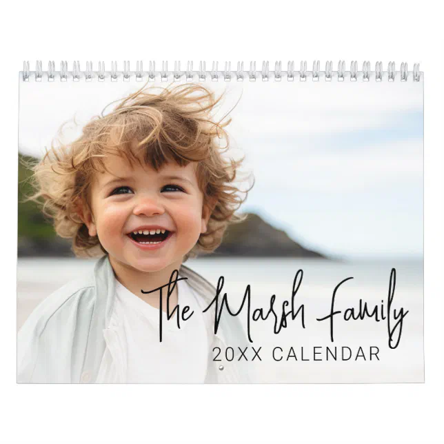 Simple Modern Custom Photo - 14 Picture Calendar | Zazzle