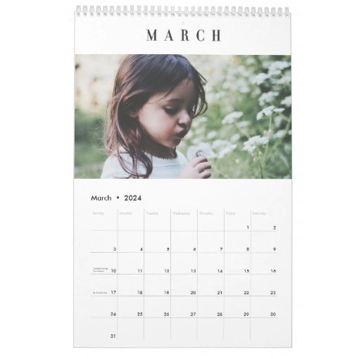 Simple Modern Custom Photo Calendar | Zazzle